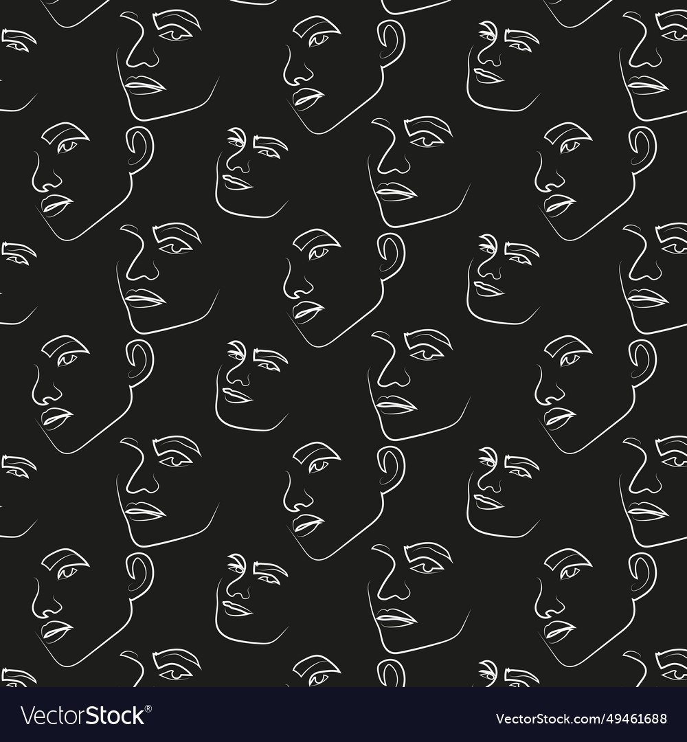 White face pattern Royalty Free Vector Image - VectorStock