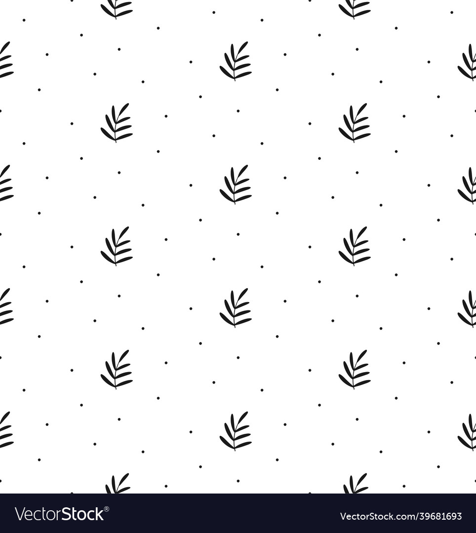 Abstract background seamless pattern leaf and dot Vector Image