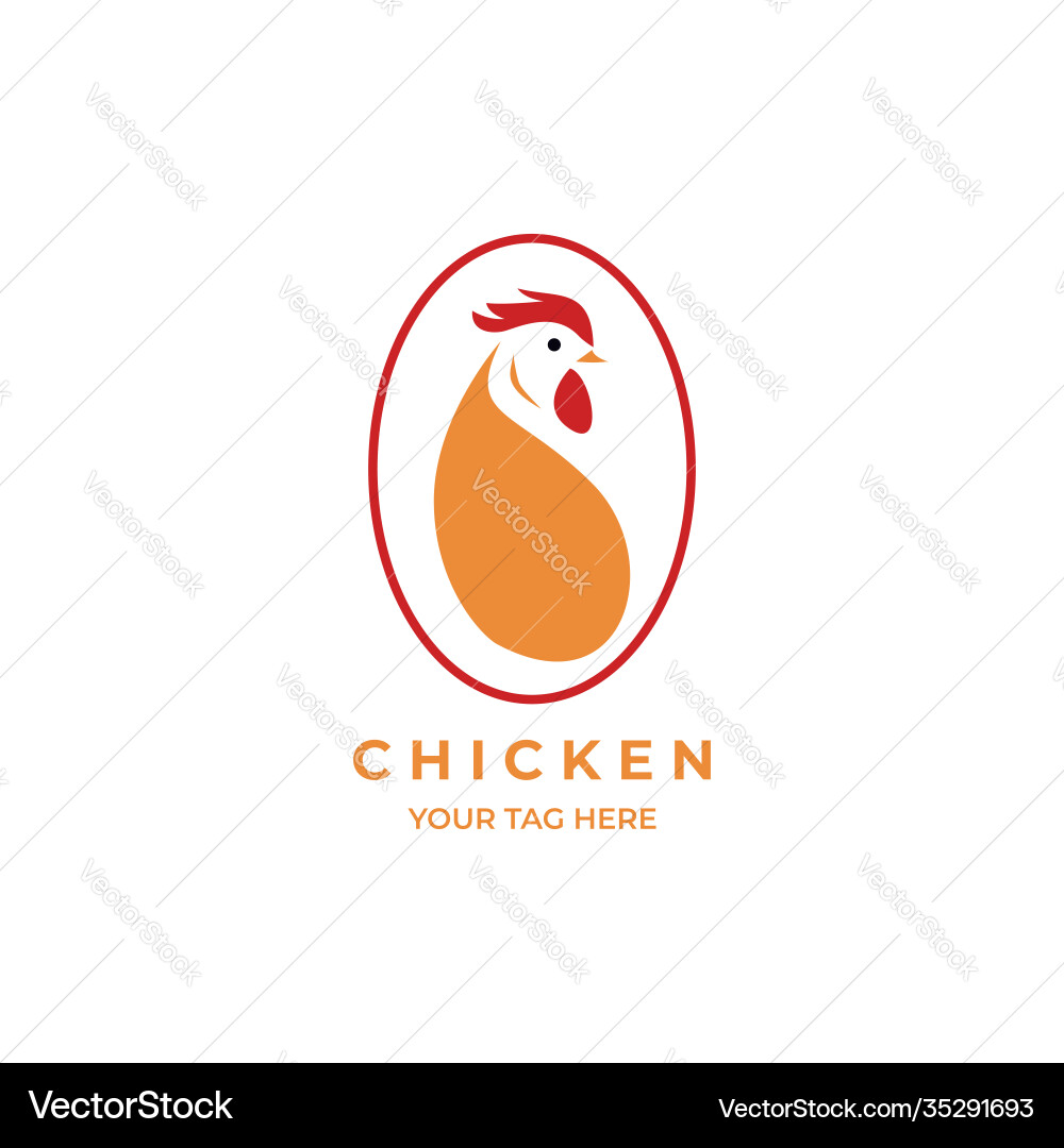 Chicken logo color design rooster Royalty Free Vector Image