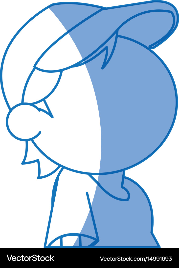 Childhood boy no face standing funny Royalty Free Vector