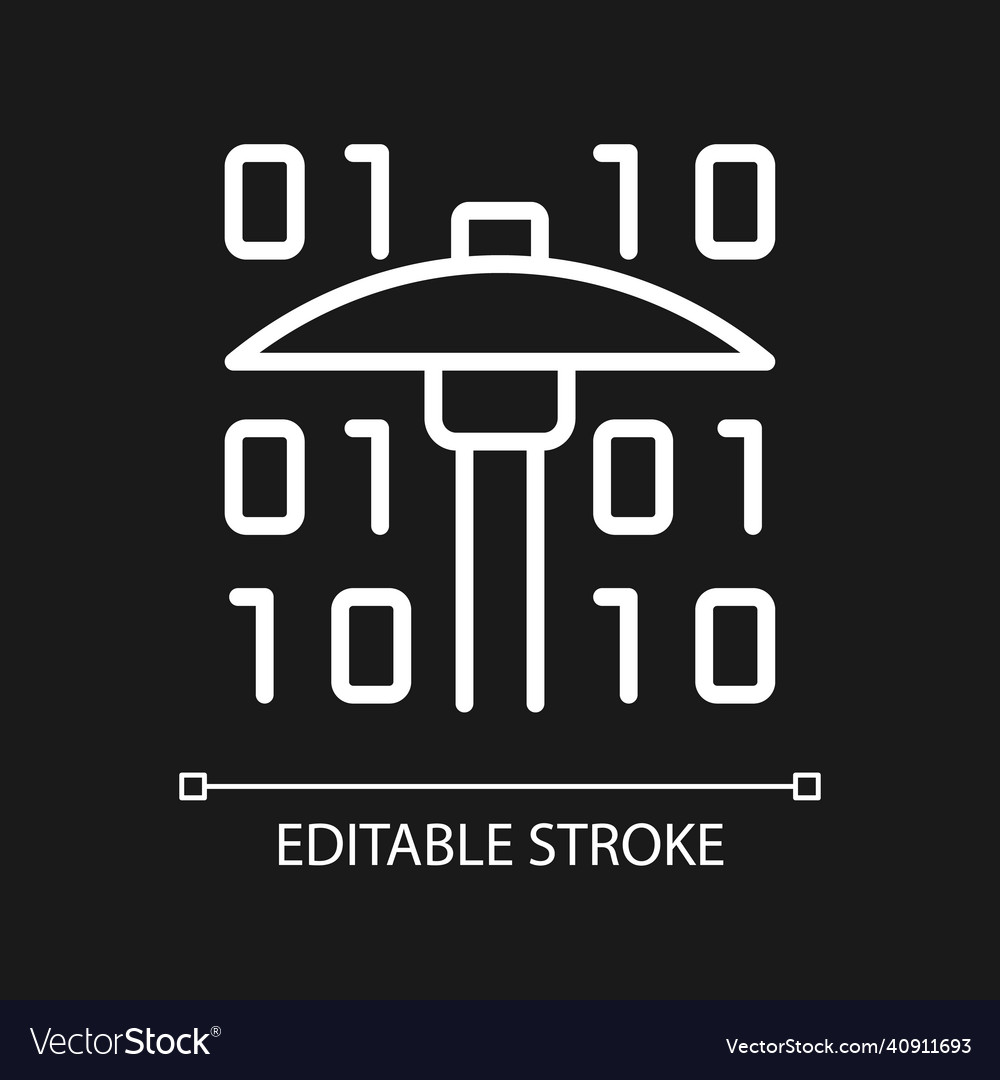 Data mining white linear pixel perfect icon Vector Image