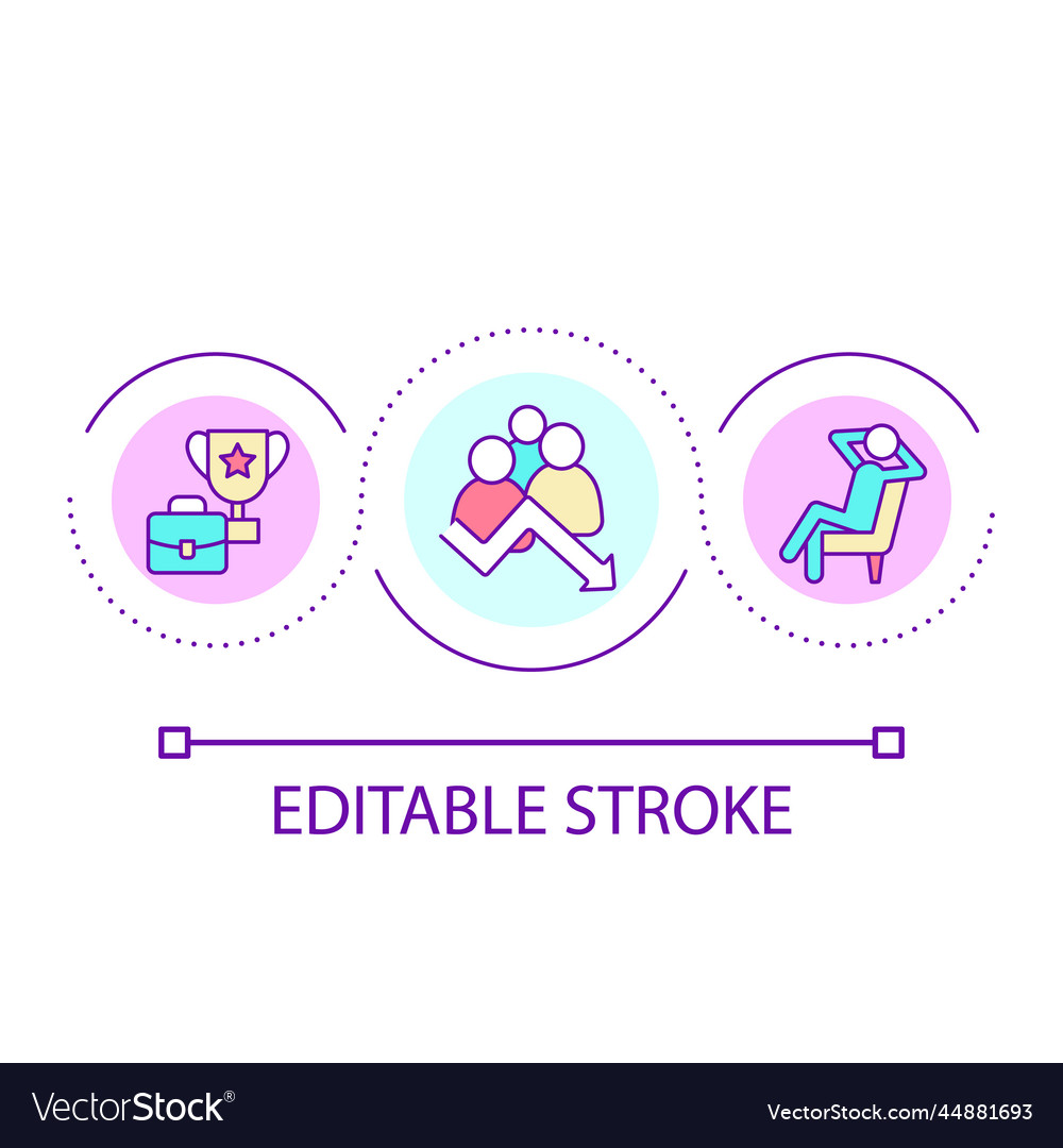 Delegate duties loop concept icon Royalty Free Vector Image