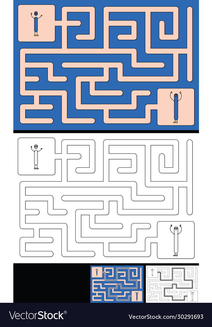 Easy alphabet maze - letter i Royalty Free Vector Image
