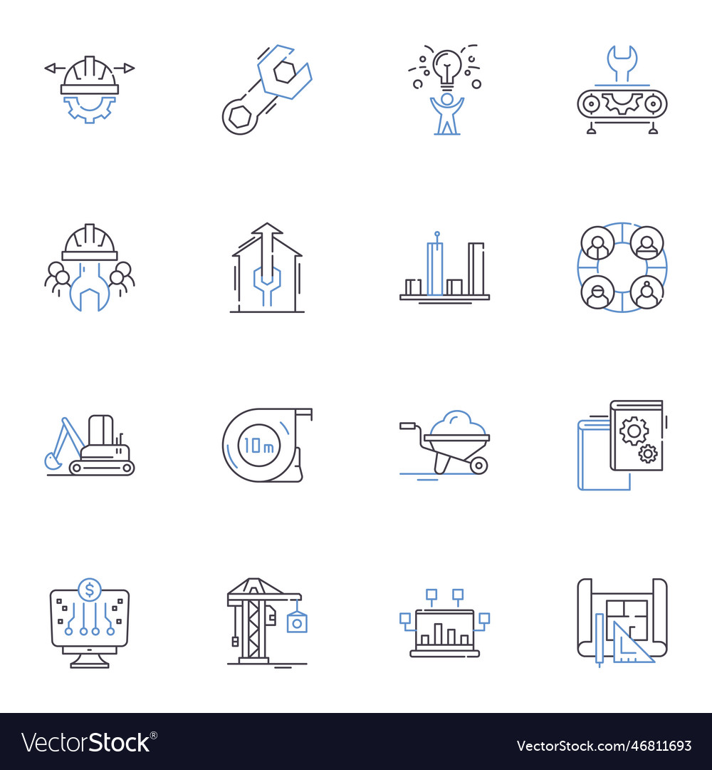 Economic growth line icons collection prosperity Vector Image Economic growth line icons collection prosperity Vector Image