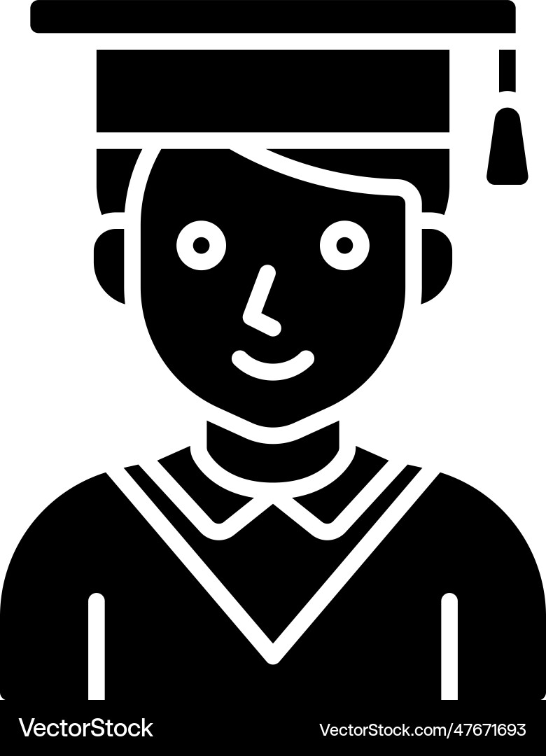 Graduation boy icon high school related Royalty Free Vector