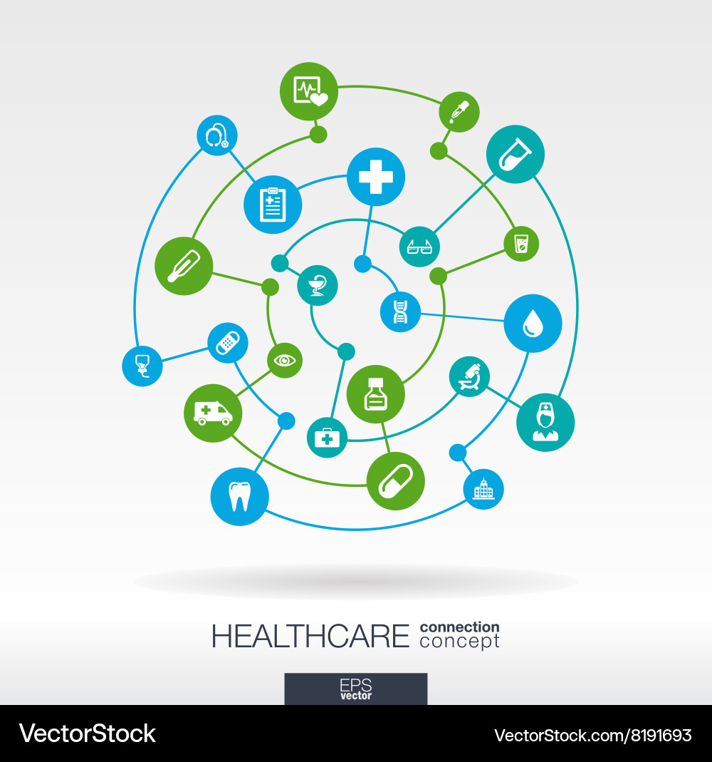 Healthcare connection concept abstract background Vector Image