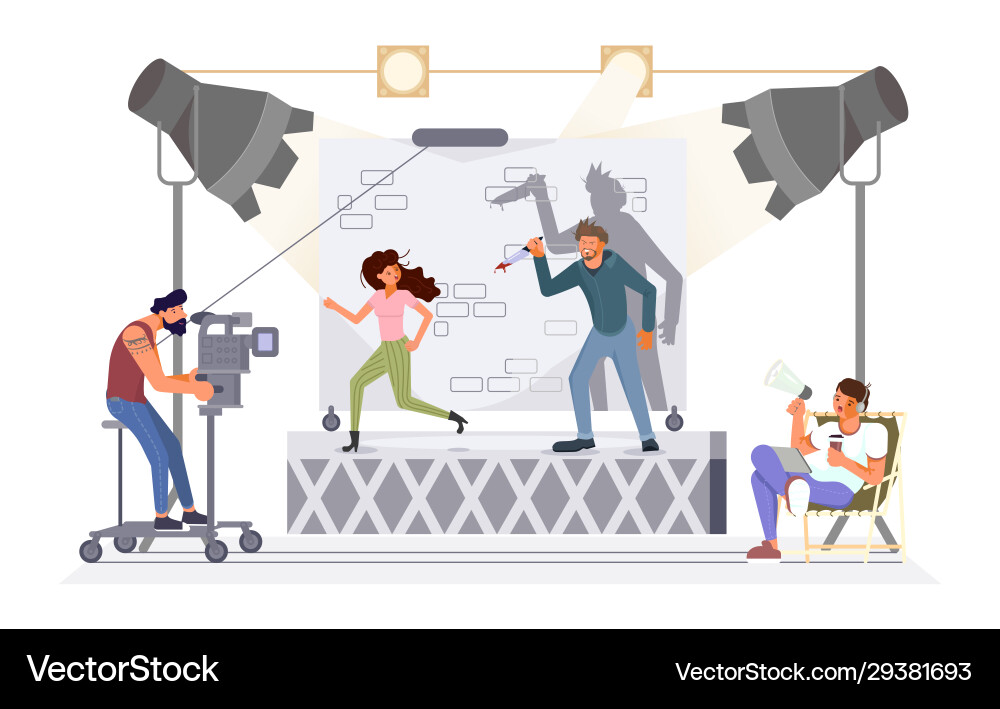 Horror film motion production Royalty Free Vector Image