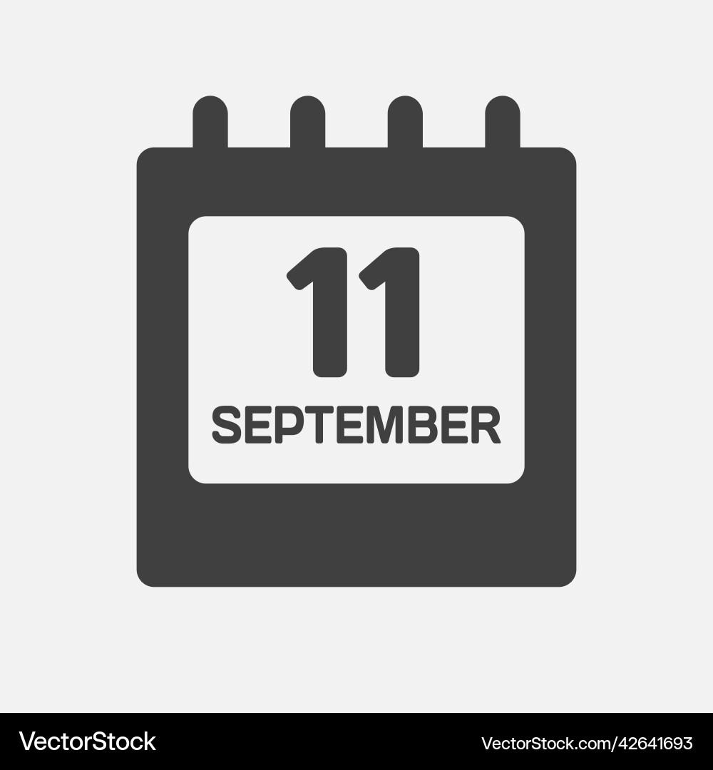 Icon day date 11 september template calendar page Vector Image