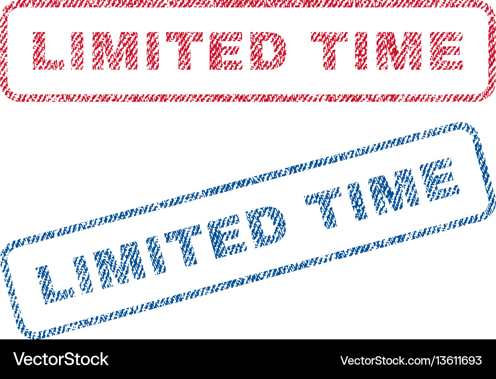 Limited time textile stamps Royalty Free Vector Image