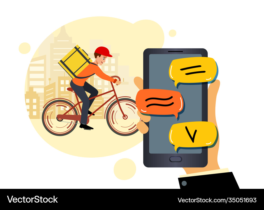 Making an online order for delivery goods Vector Image