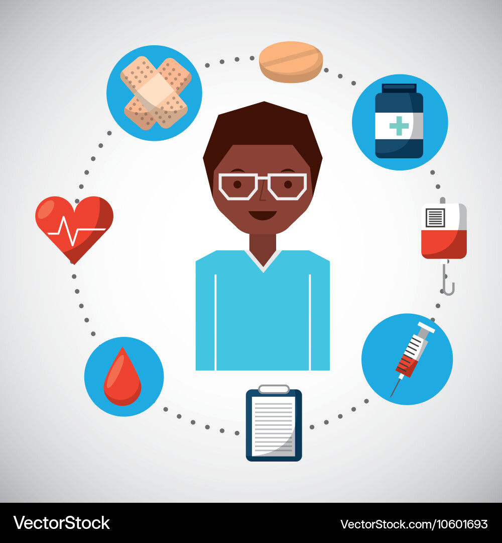 Medical concept set icons Royalty Free Vector Image