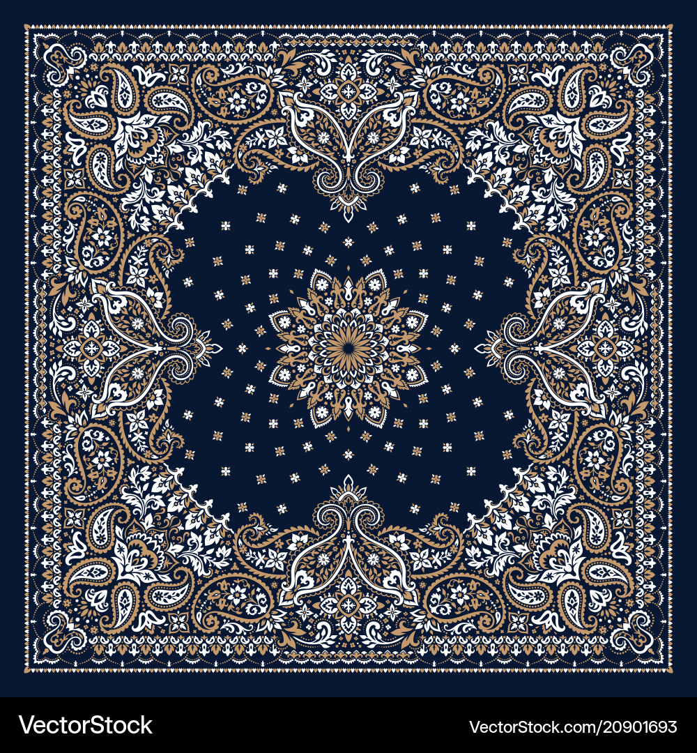 Paisley bandana print Royalty Free Vector Image