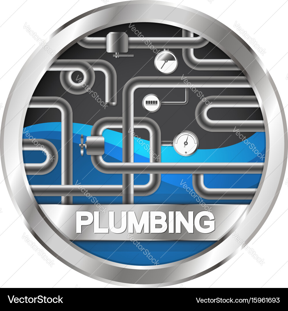 Plumbing and water pipe symbol Royalty Free Vector Image