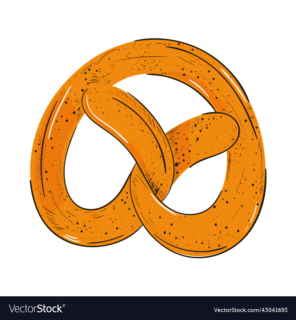 Salty pretzel snack Royalty Free Vector Image - VectorStock