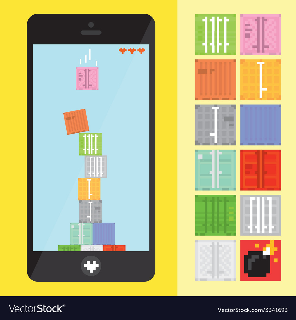 Stack game level Royalty Free Vector Image - VectorStock