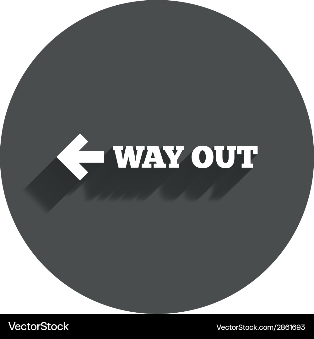 Way out left sign icon arrow symbol Royalty Free Vector