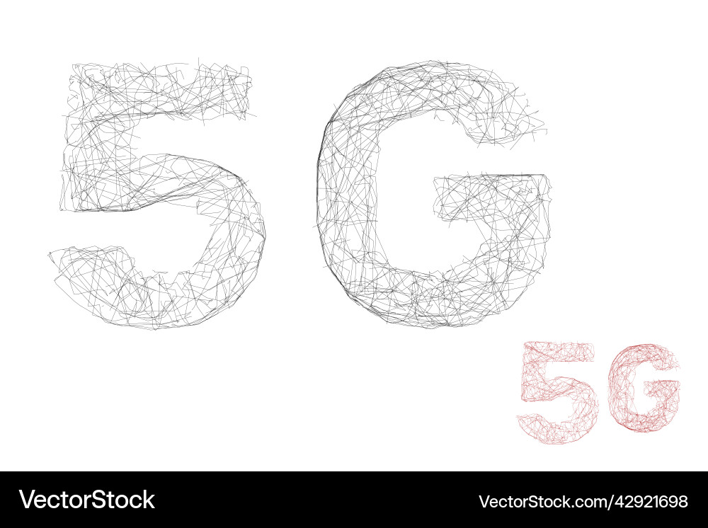 5g network sign wireless internet symbol curved Vector Image