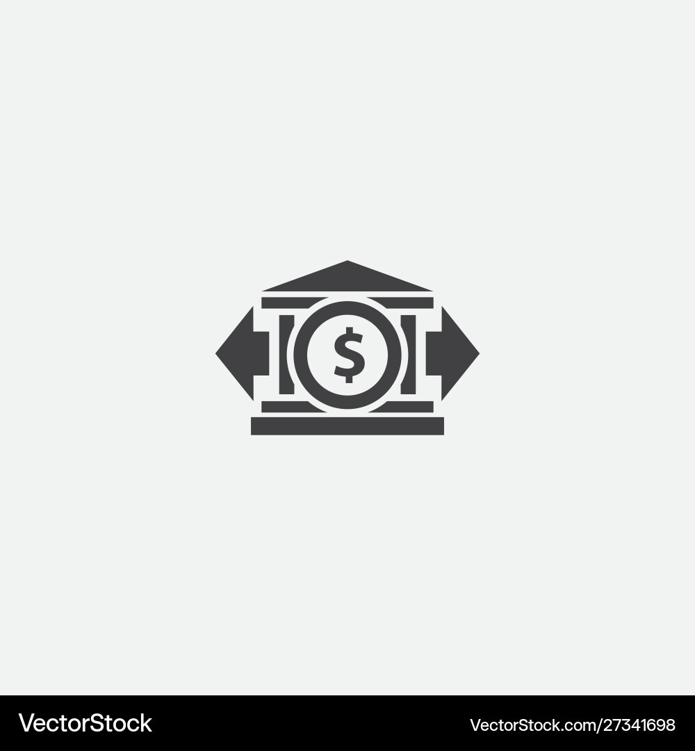 Bank transfer base icon simple sign Royalty Free Vector