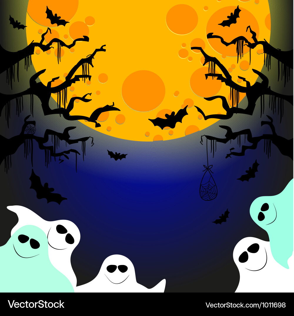 Five friendly ghosts Royalty Free Vector Image