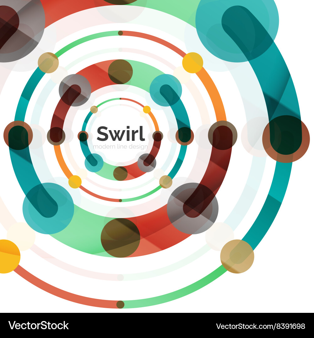 Geometric swirl and circle lines abstract Vector Image