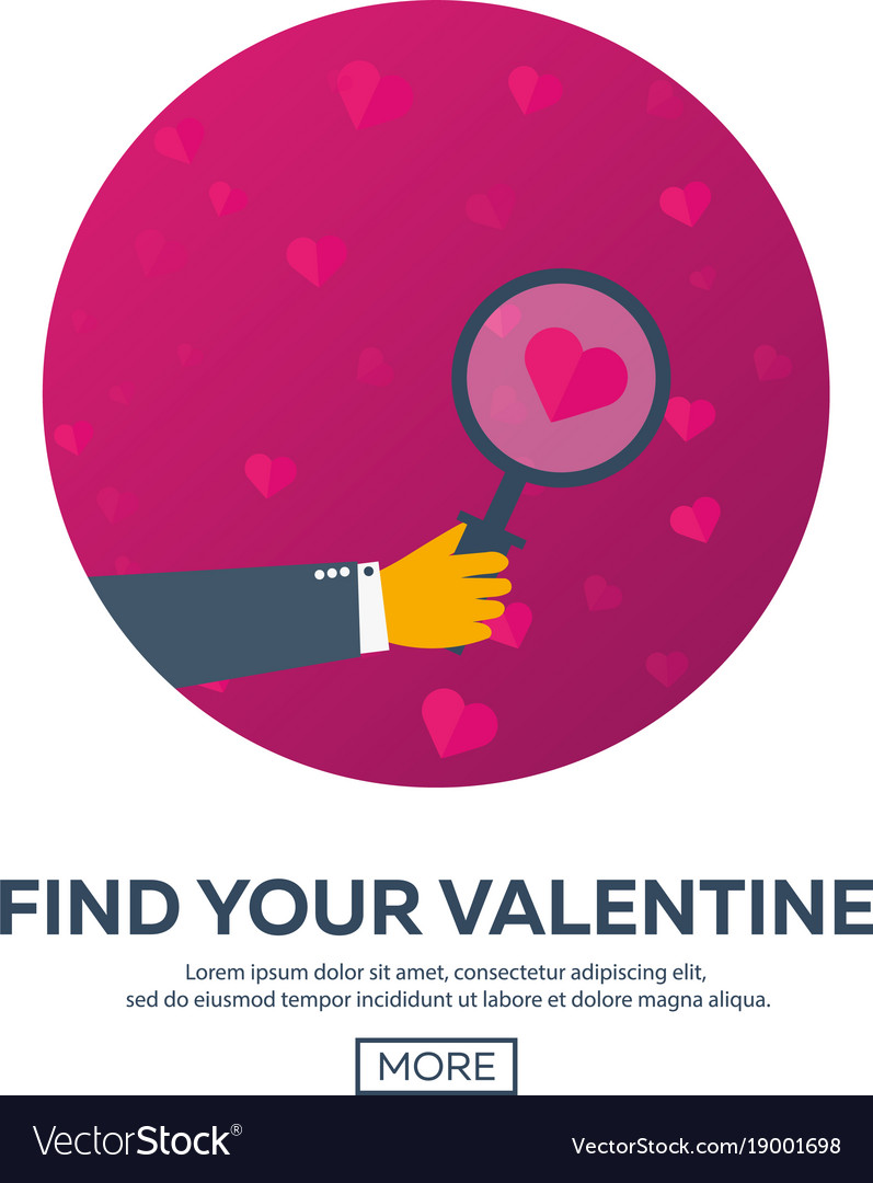 Happy valentines day find your valentine Vector Image