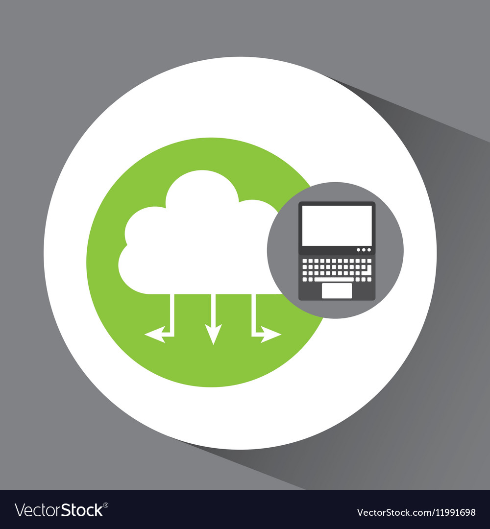 Laptop technology cloud computing icon Royalty Free Vector