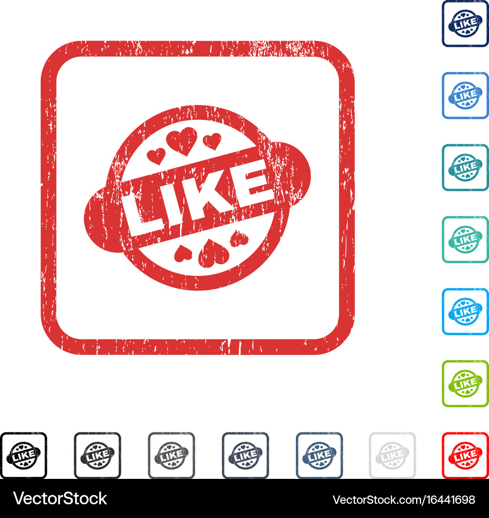 Like stamp seal icon rubber watermark Royalty Free Vector