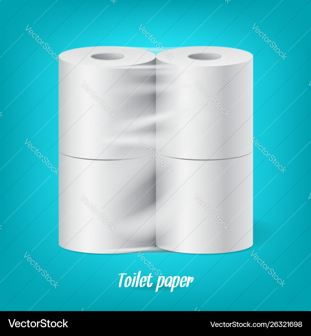Realistic packaged toilet paper rolls isolated Vector Image