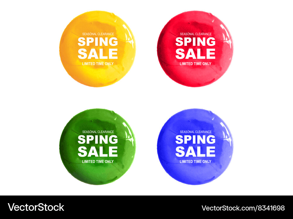 Round discount banners painted with paint Vector Image