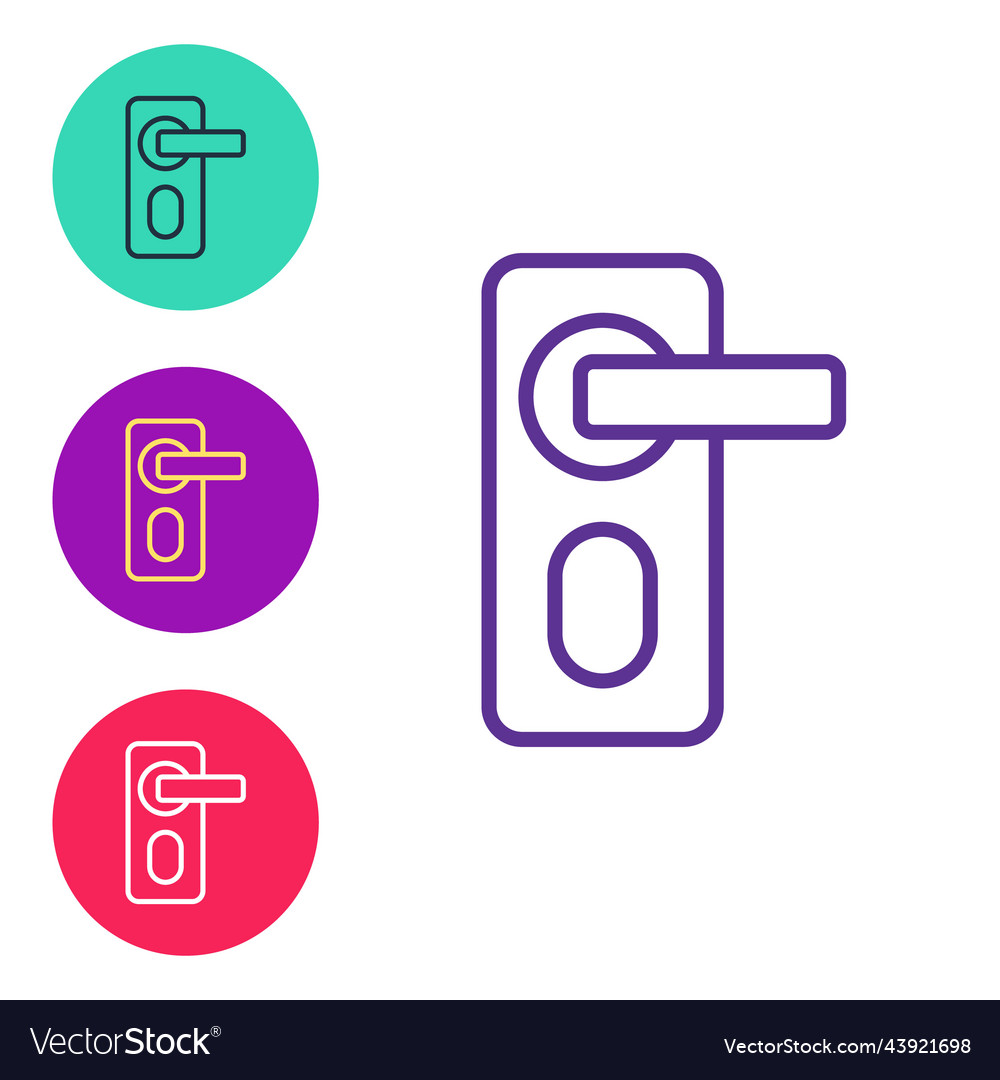 Set line fingerprint door lock icon isolated Vector Image Set line fingerprint door lock icon isolated Vector Image