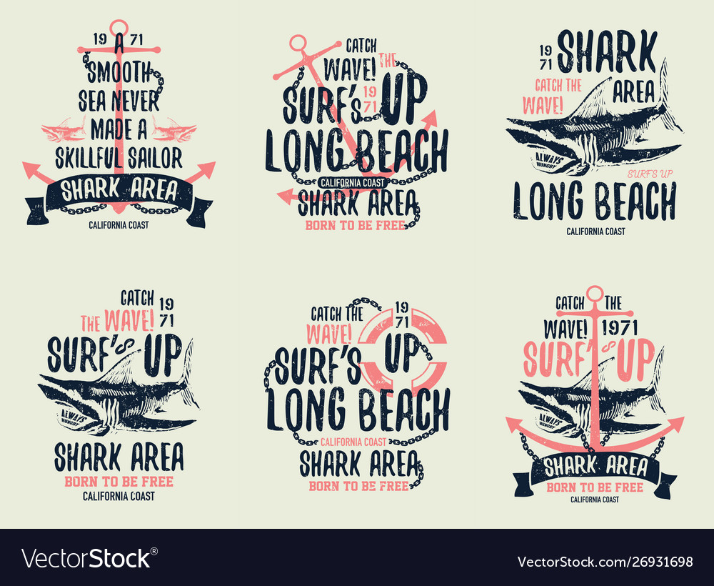 Shark with typo for t shirt and other Royalty Free Vector