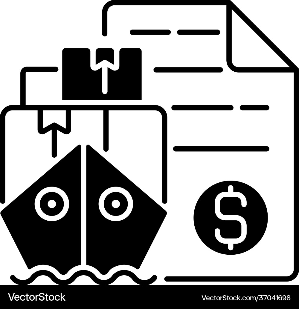 Shipping and freight broker black linear icon Vector Image