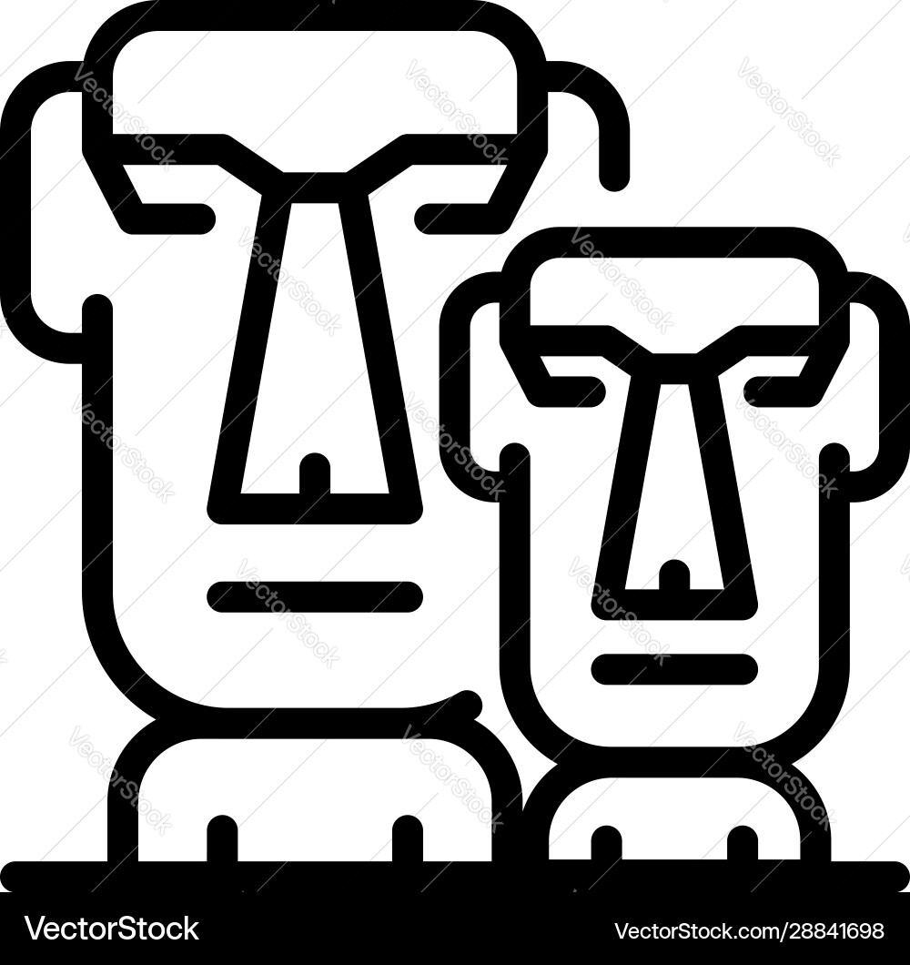Tiki heads icon outline style Royalty Free Vector Image