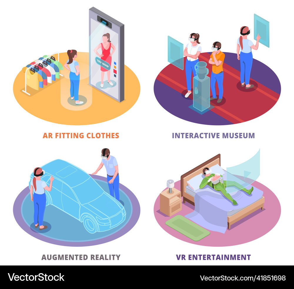 Virtual Augmented Reality Concept Royalty Free Vector Image