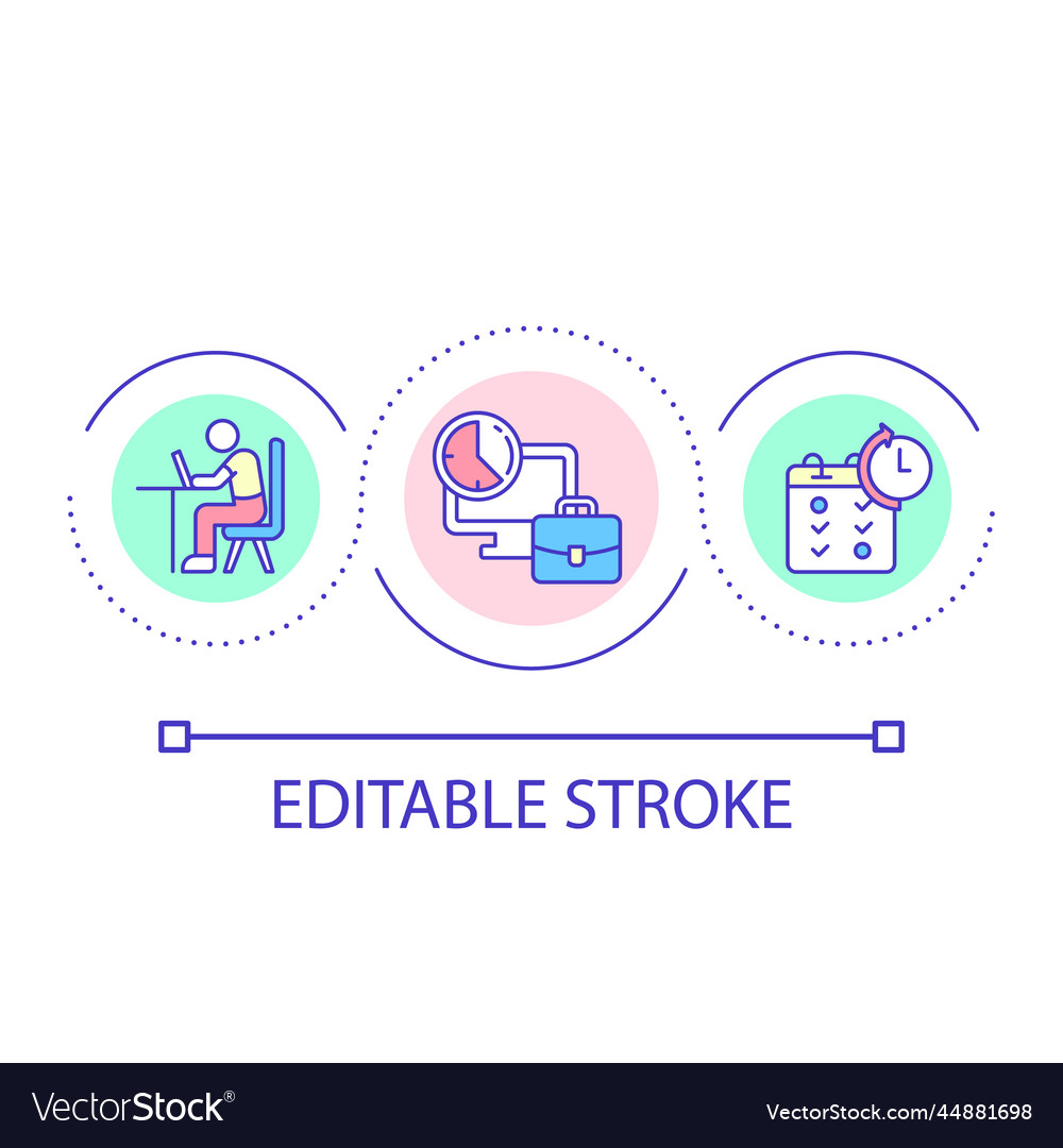 Work schedule loop concept icon Royalty Free Vector Image
