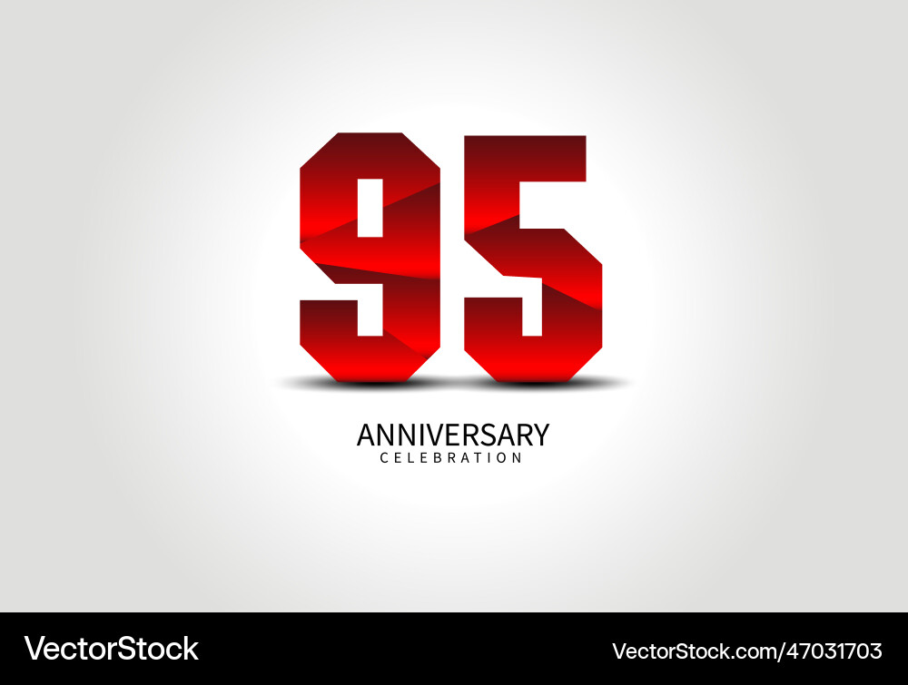 95 year anniversary celebration logo red Vector Image