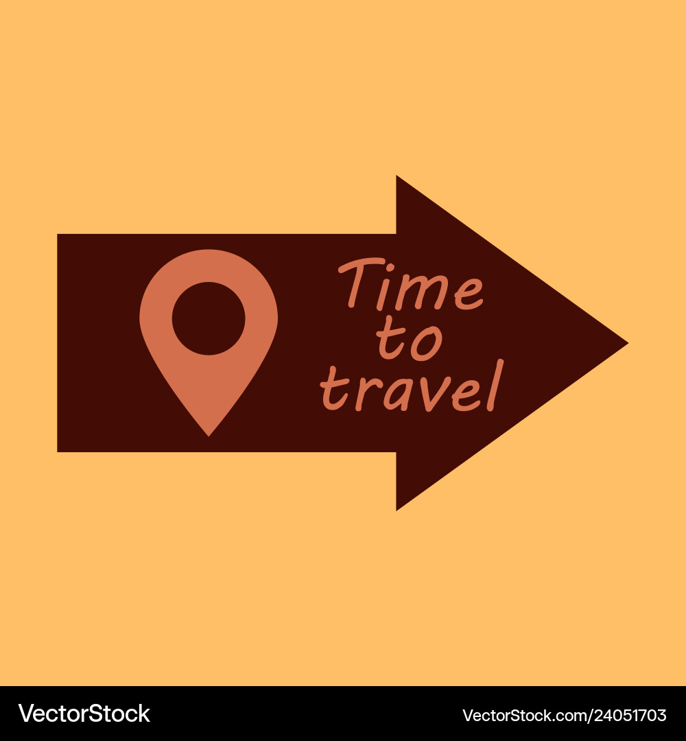 Arrow location icon pin sign navigation map gps Vector Image