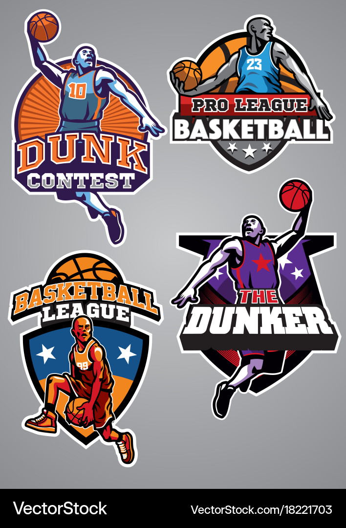 Basketball badge design collection Royalty Free Vector Image