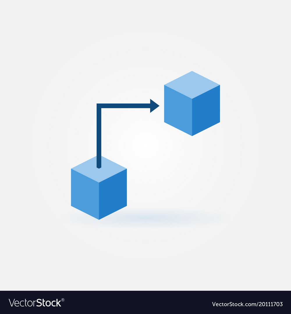 Blockchain technology concept flat blue icon Vector Image