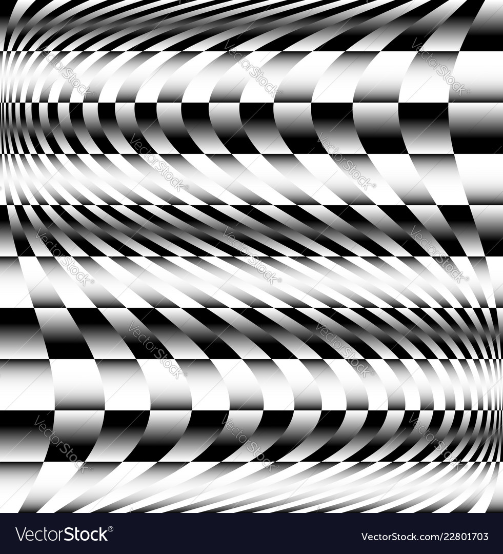 Checkered pattern with wave effect Royalty Free Vector Image
