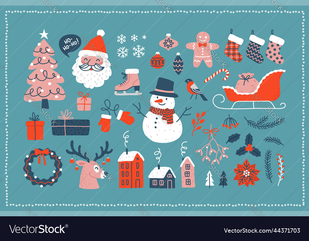 Christmas set Royalty Free Vector Image - VectorStock