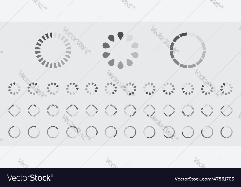 Circular loading buffering icons set Royalty Free Vector