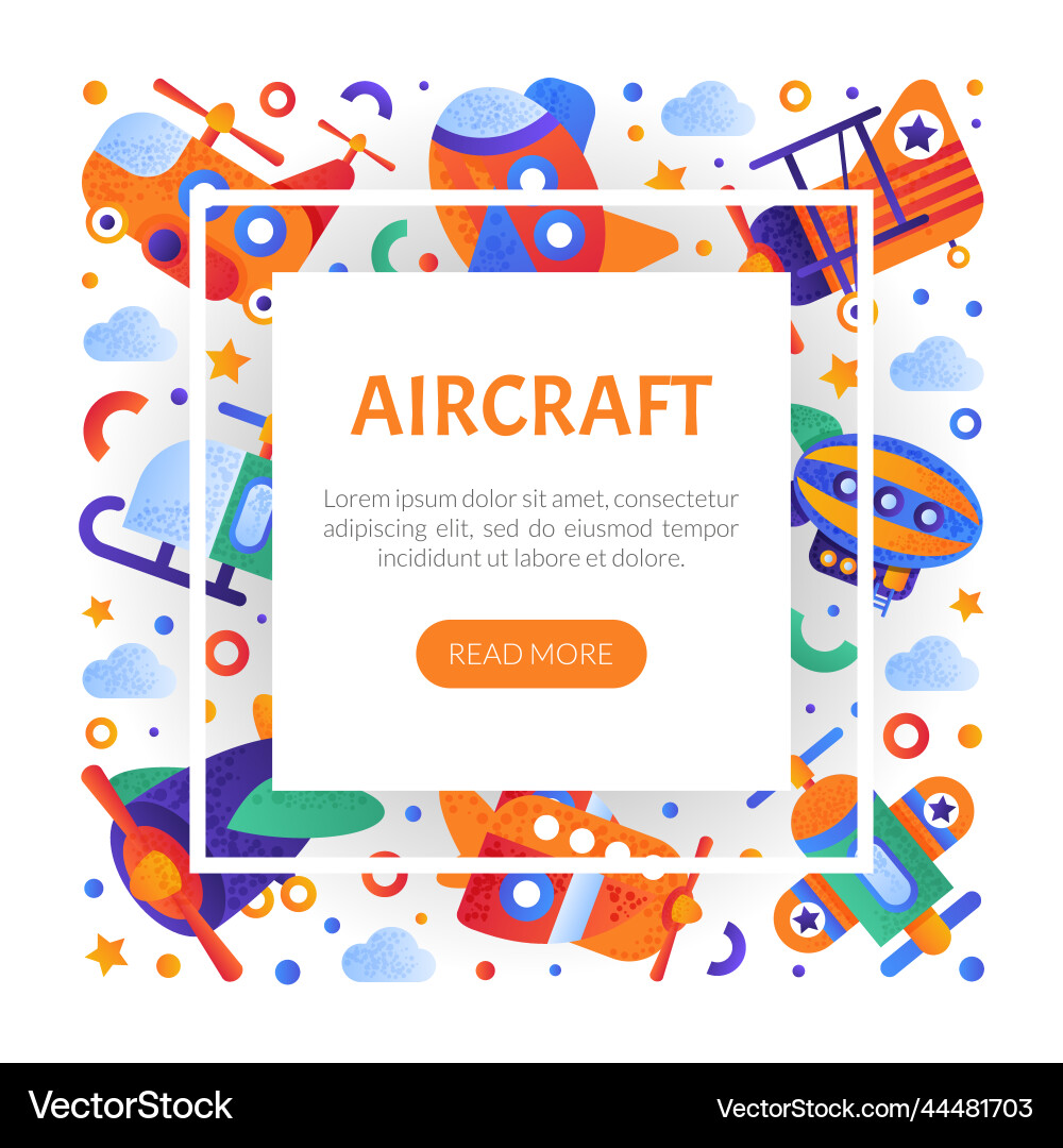 Colorful planes and aircraft web banner design Vector Image