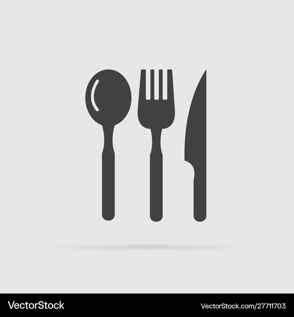Cutlery icon in flat style isolated on grey Vector Image