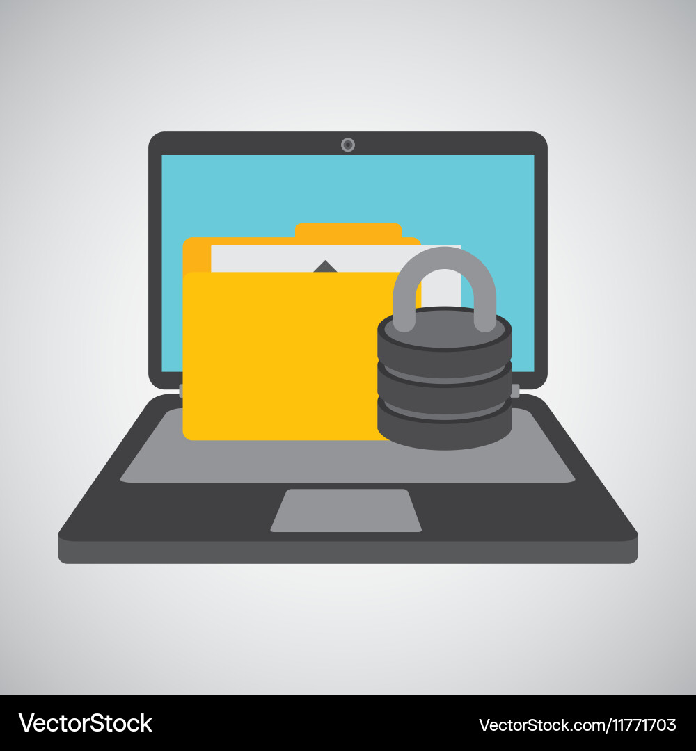 Folder Data Security System Technology Royalty Free Vector