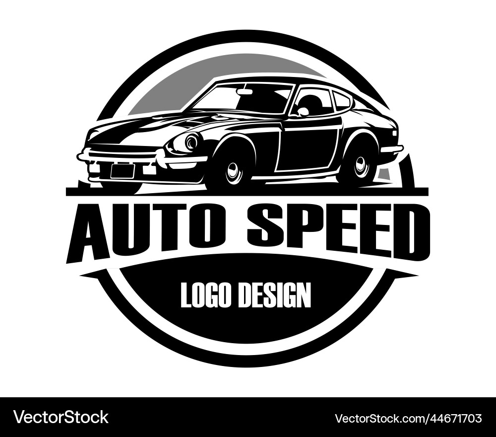 Japanese classic car logo Royalty Free Vector Image