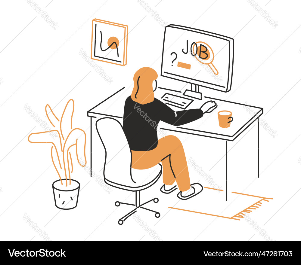 Job search - modern line design style Royalty Free Vector