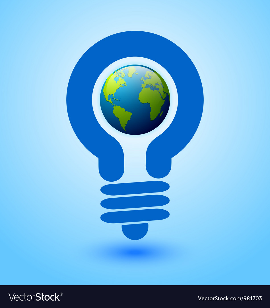 Lightbulb earth Royalty Free Vector Image - VectorStock