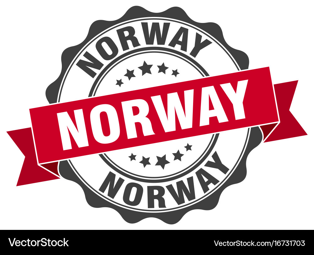 Norway round ribbon seal Royalty Free Vector Image