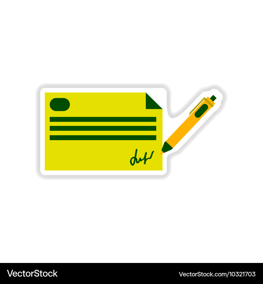 Paper sticker on white background cash a check Vector Image
